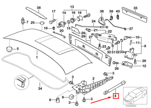 NEW BMW Z3 COUPE E36 REAR TAILGATE GAS STRUT 51248410755 8410755 ...