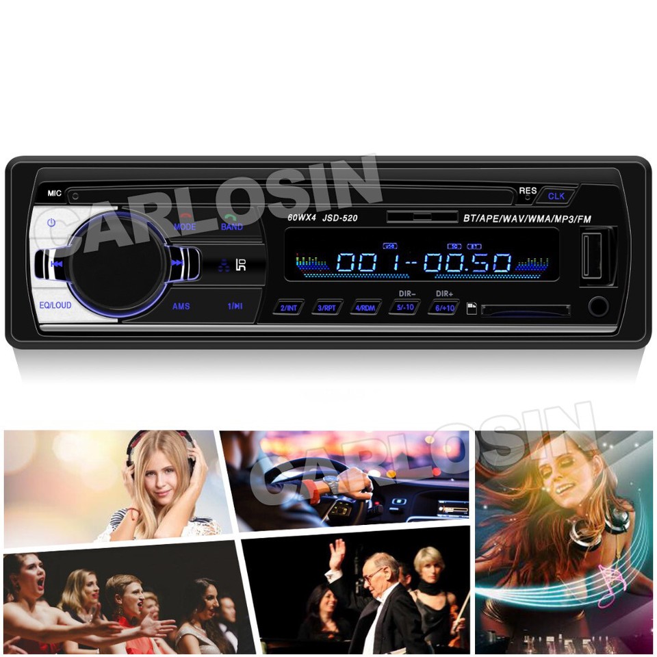 Car Stereo Single 1 DIN In-Dash FM Radio Stereo Player USB AUX ...