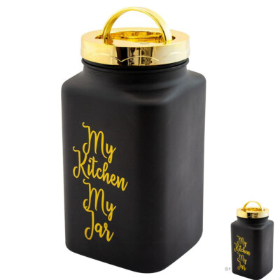 NEW 2L SQUARED STORAGE JAR MY KITCHEN MY JAR FOOD ORGANISER CONTAINER ...