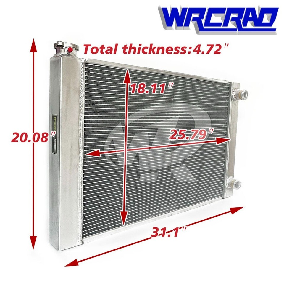 All Aluminum Cooling Radiator Fit Chevy SBC 350 Double Pass 31" x 19 ...
