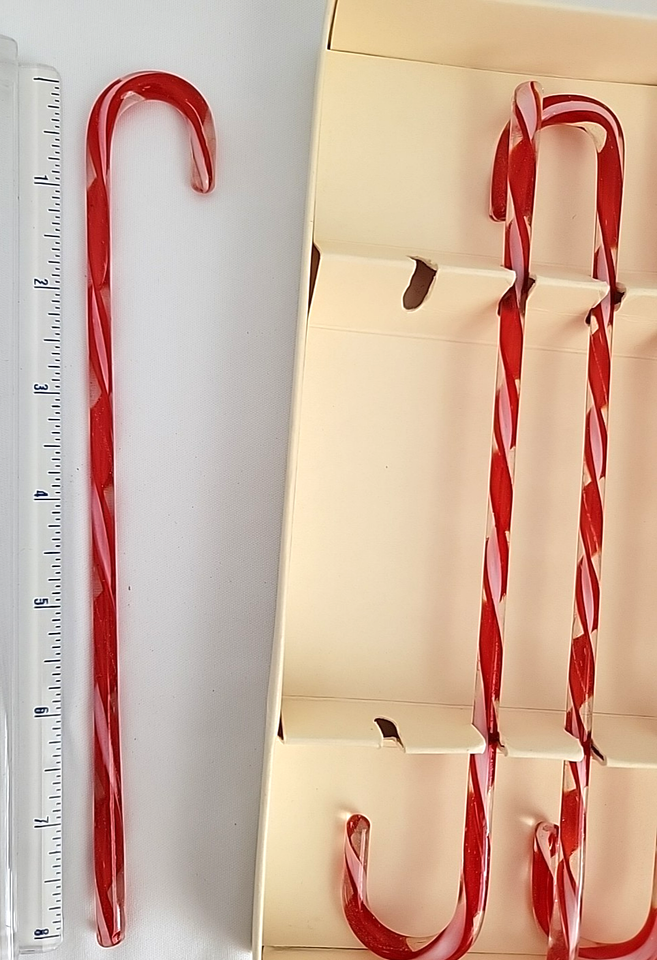 Holiday Swizzle Cocktail Sticks Red White Candy Cane Glass Set of 4 ...