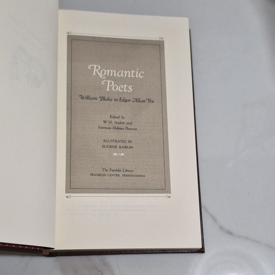 The Franklin Library Romantic Poets Hardcover English Illustrated ...