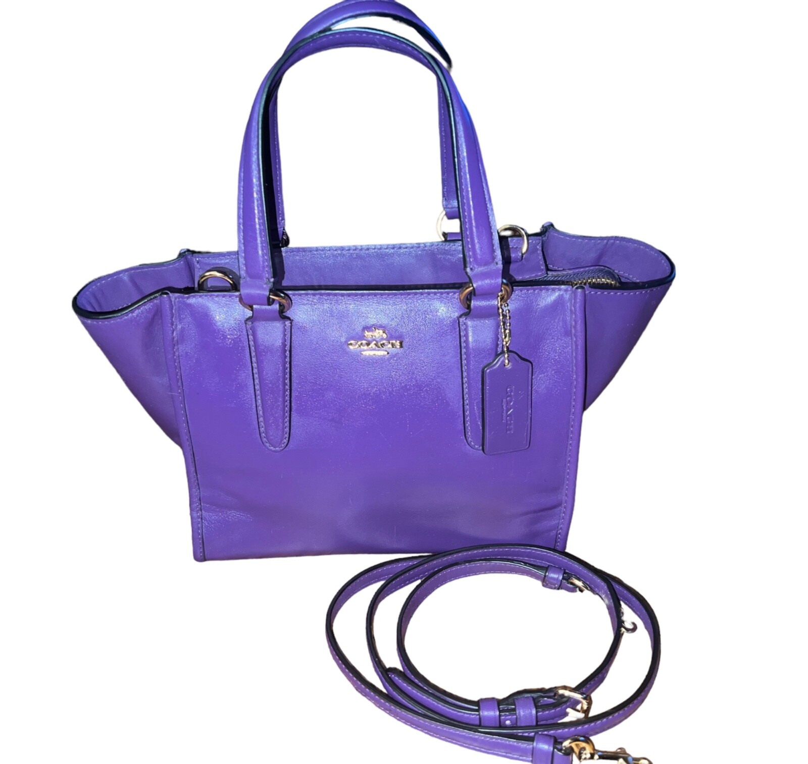 Coach Crosby Mini Carryall Smooth Leather, Purple #F3… - Gem