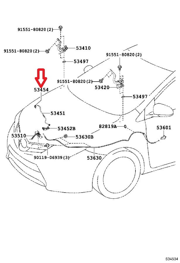 FITS: 19 - 21 TOYOTA COROLLA HOOD SUPPORT ROD GROMMET OEM QTY = 1 BRAND ...