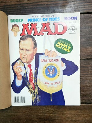 1992 July MAD Magazine #312 Prince Of Tides, Bugsy, Hook, George Bush ...