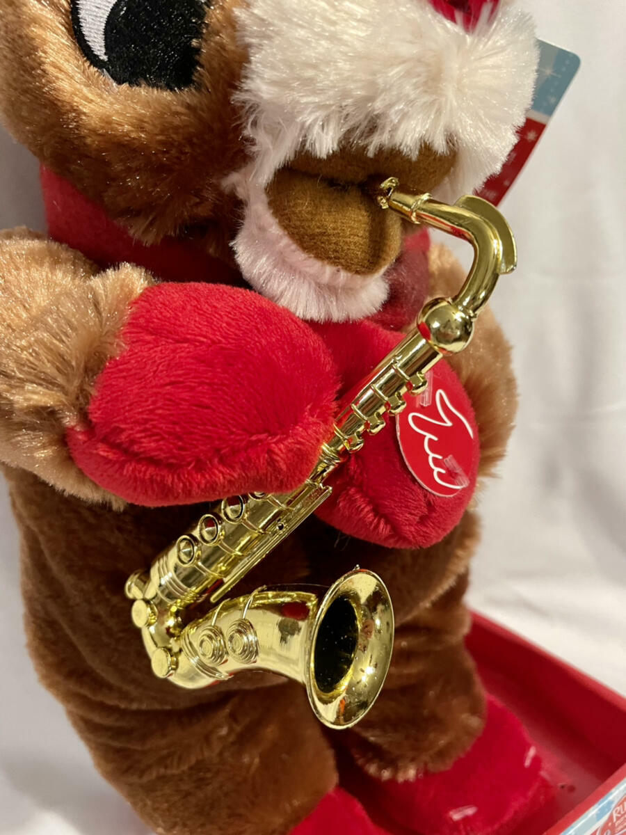 RUDOPLH Red Nosed Reindeer Saxophone Musical & Animated Christmas Plush ...