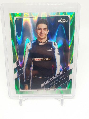2021 Topps Chrome Formula 1 - F1 Racers Esteban Ocon #10 Green RayWave ...