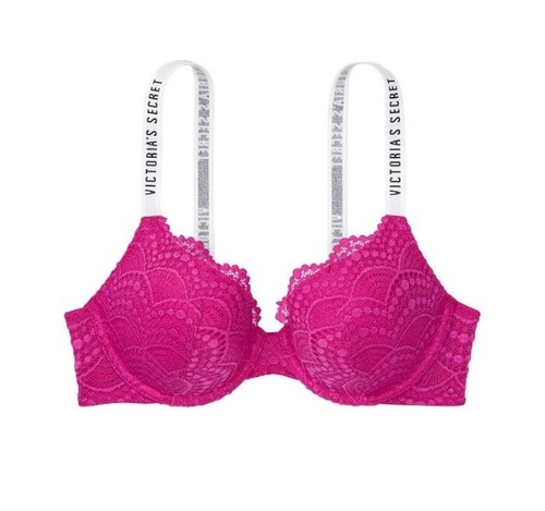 Victoria's Secret VS Pink 34D The T-shirt Logo & Lace Perfect Shape Bra ...
