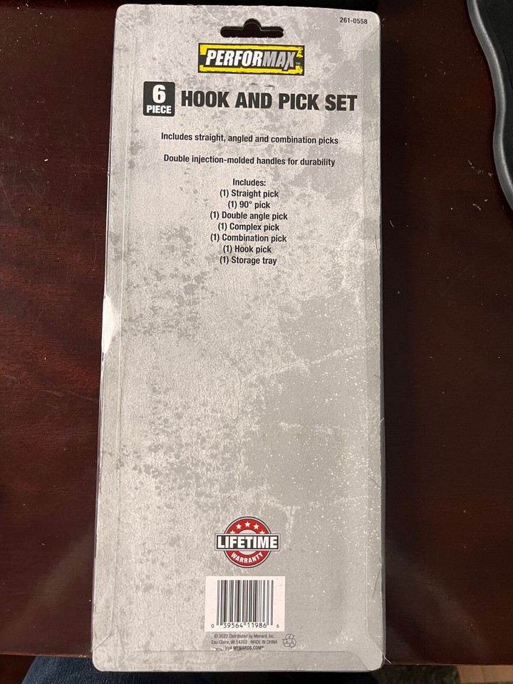 PERFORMAX 6 PC HOOK AND PICK SET 261-0558 PLUS STORAGE TRAY | eBay
