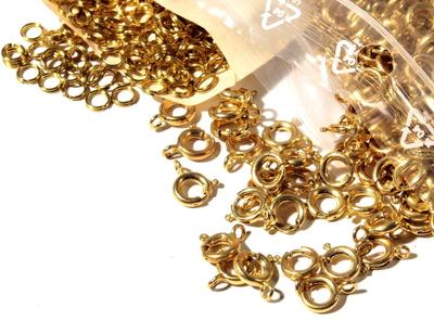 Lot (1000) 7mm vintage gold tone spring clasps jump rings clasps | eBay