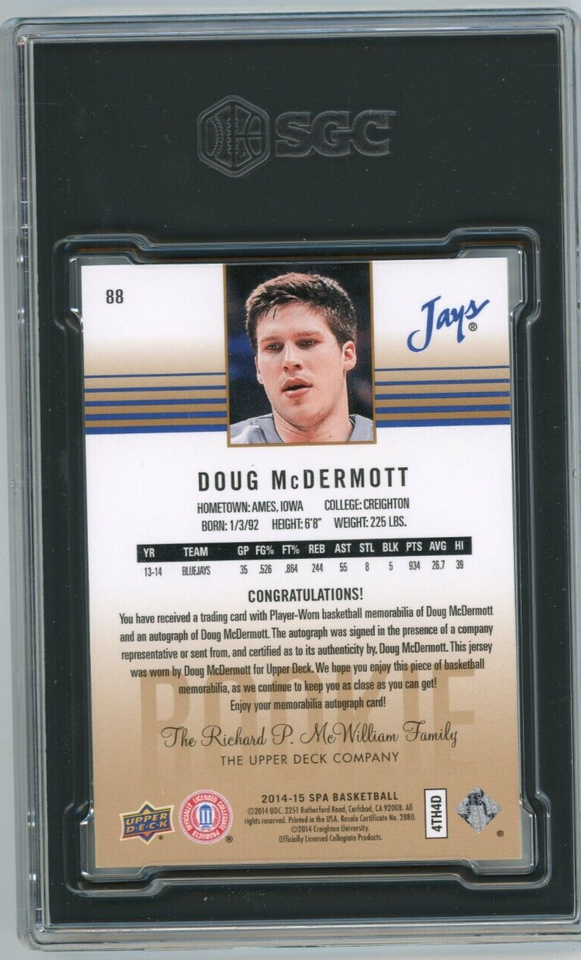 Doug McDermott 2014-15 SP Authentic Future Watch Patch Autograph 25/50 ...
