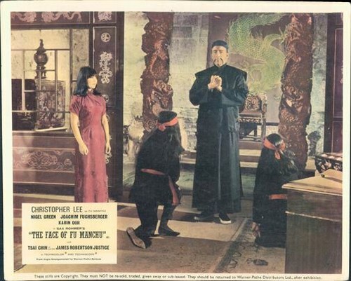 THE FACE OF FU MANCHU ORIG LOBBY CARD HAMMER HORROR CHRISTOPHER LEE ...