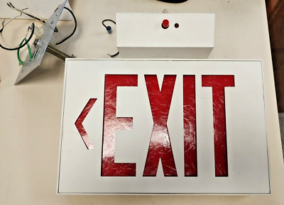 Prescolite Single Side LED Exit Sign Ceiling Mount Metal Housing | eBay