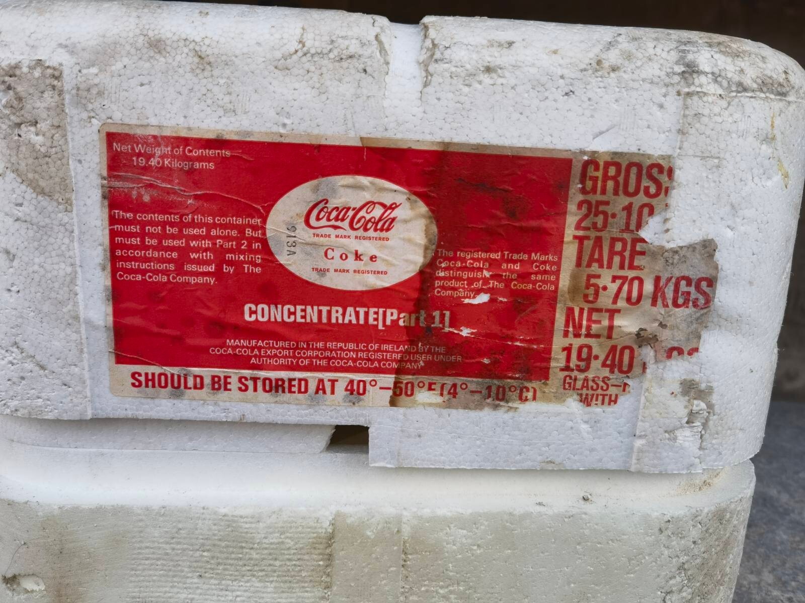 Four large bottles of Coca Cola, collectible Coca Cola concentrate ...