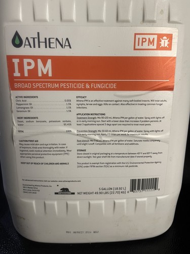 Athena IPM New Sealed Broad Spectrum Pesticide & Fungicide 5 Gallon (18 ...