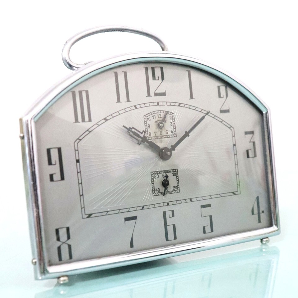 PFEILKREUZ JUNGHANS Alarm Mantel TOP BAUHAUS Clock Antique 1920s FULLY ...
