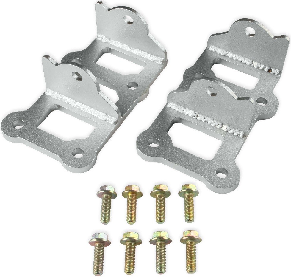 NEW HOOKER BLACKHEART ENGINE MOUNT BRACKETS,SILVER,1978-88 GM A/G-BODY ...