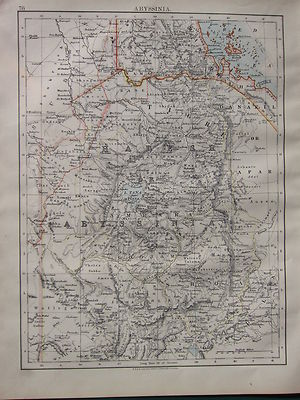 1902 VICTORIAN MAP ~ ABYSSINIA KUNAMA TIGRE HABESH SHOA GODJAM | eBay