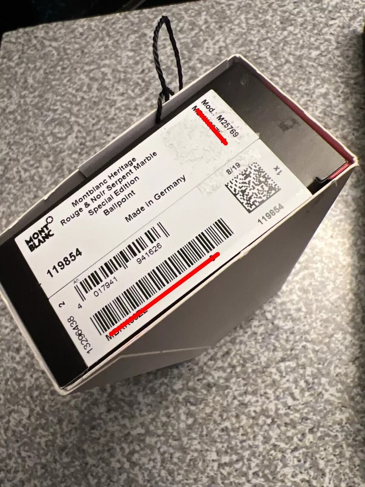 Montblanc Heritage Rouge et Noir Serpent Marble Ballpoint Pen 119854 ...