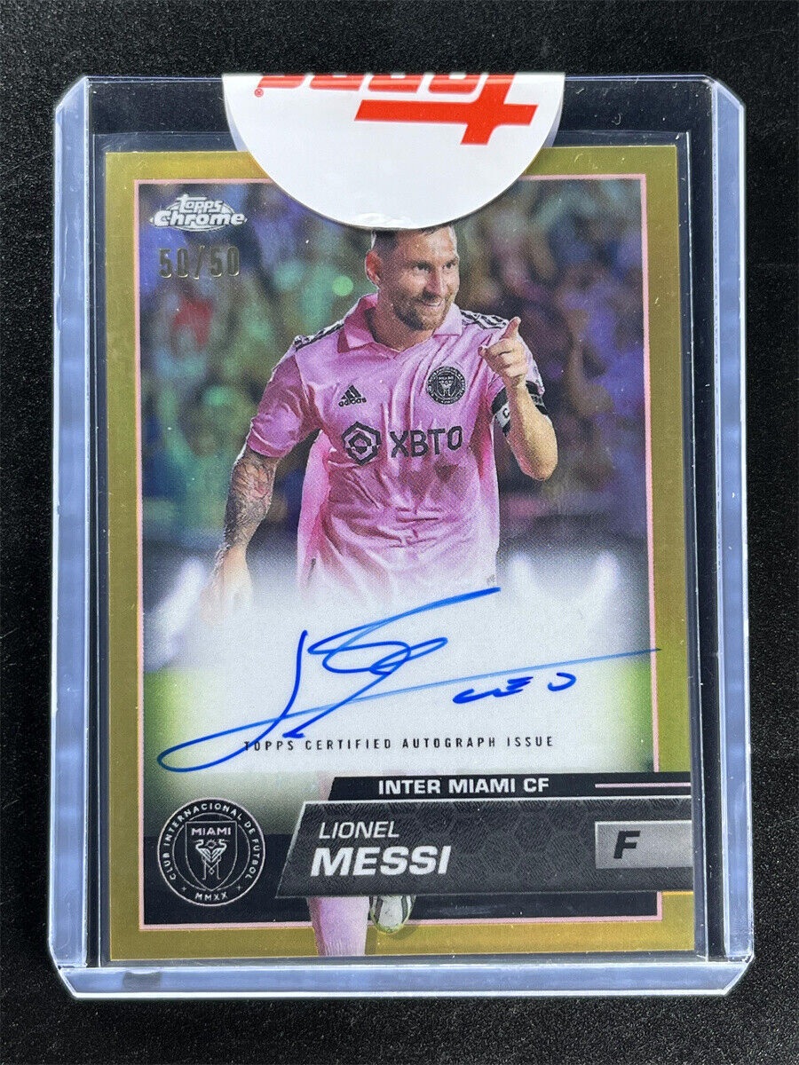 50/50 ! 2023 Topps Chrome Lionel Messi Auto Gold Refractor | eBay