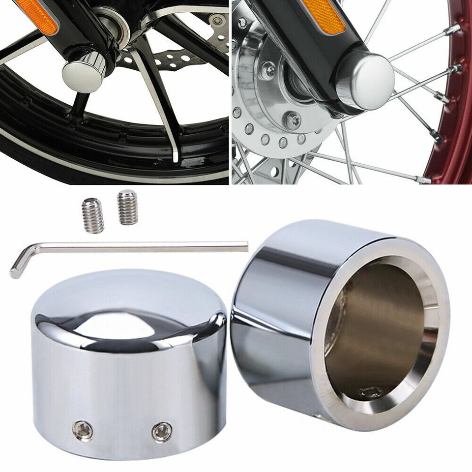 Chrome 2Pcs Front Axle Cap Nut Covers For Harley Davidson Heritage ...