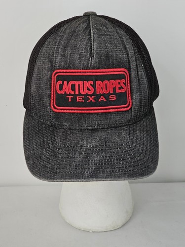Hooey Cactus Ropes Texas Flexfit Hat Cap Size S/M Black Gray Fitted ...
