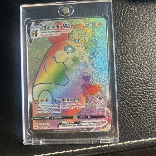 Pokémon Morpeko VMAX TCG Rainbow Secret Rare Card 204/202 Sword ...
