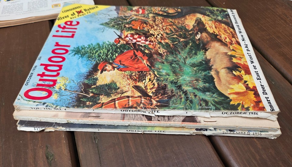 1956 OUTDOOR LIFE Magazine Lot, 8 Issues Sports Hunting Fishing Camping ...