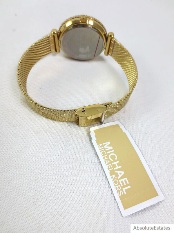 NEW Michael Kors Darci Crystal Gold & White Mother of Pearl Watch ...