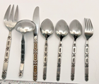 Lot Vintage Japan Flatware Lifetime Cutlery Stainless Black Replacement ...