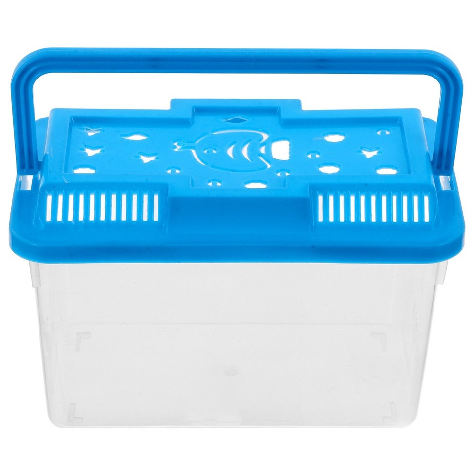 Plastic Fish Bowl with Lid Desktop Tank Big Portable for Aquarium ...