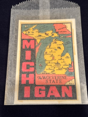 Vintage Michigan souvenir travel sticker | eBay
