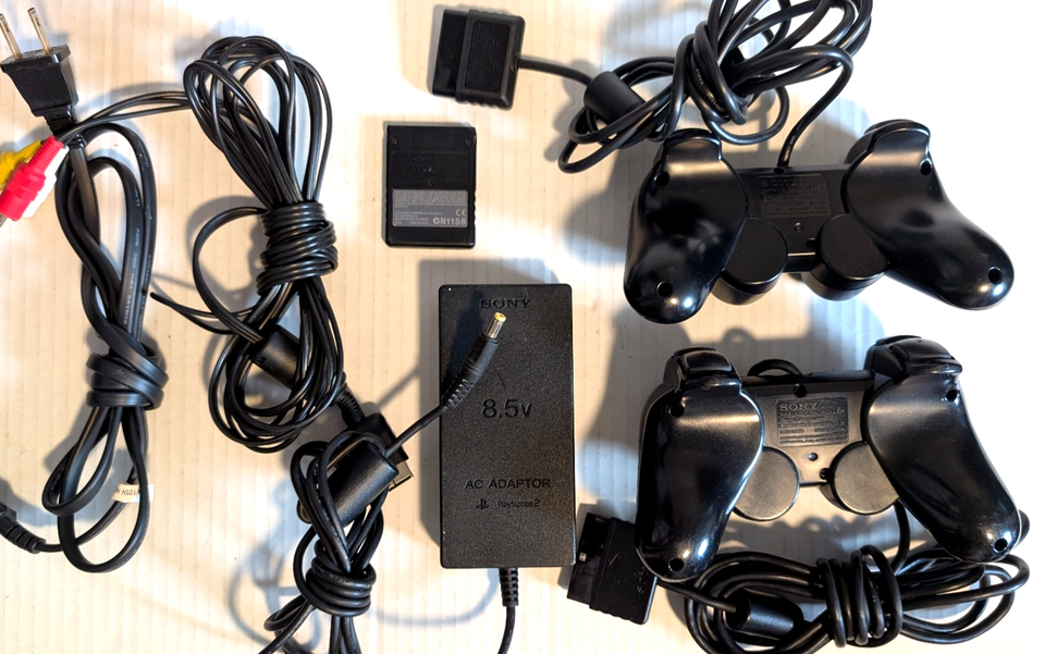 PS2 Sony PlayStation 2 Slim SCPH-70012 Console System Bundle w/ 8 Games ...