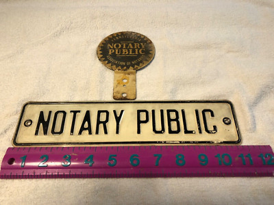 Vintage Notary Public- Pennsylvania License plate topper and Door Sign ...