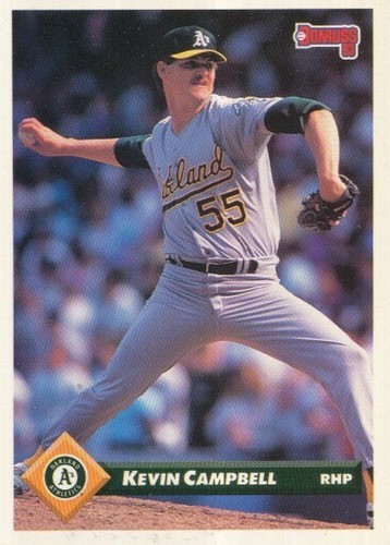 #155 OAKLAND ATHLETICS # KEVIN CAMPBELL # BASEBALL CARD LEAF DONRUSS ...
