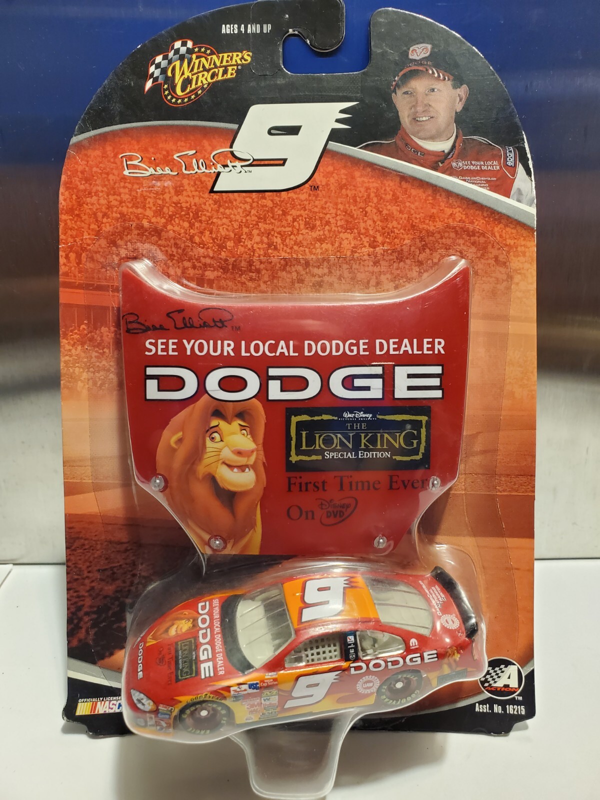Bill Elliott #9 Dodge The Lion King Hood Magnet 2004 Winner's Circle 1/ ...