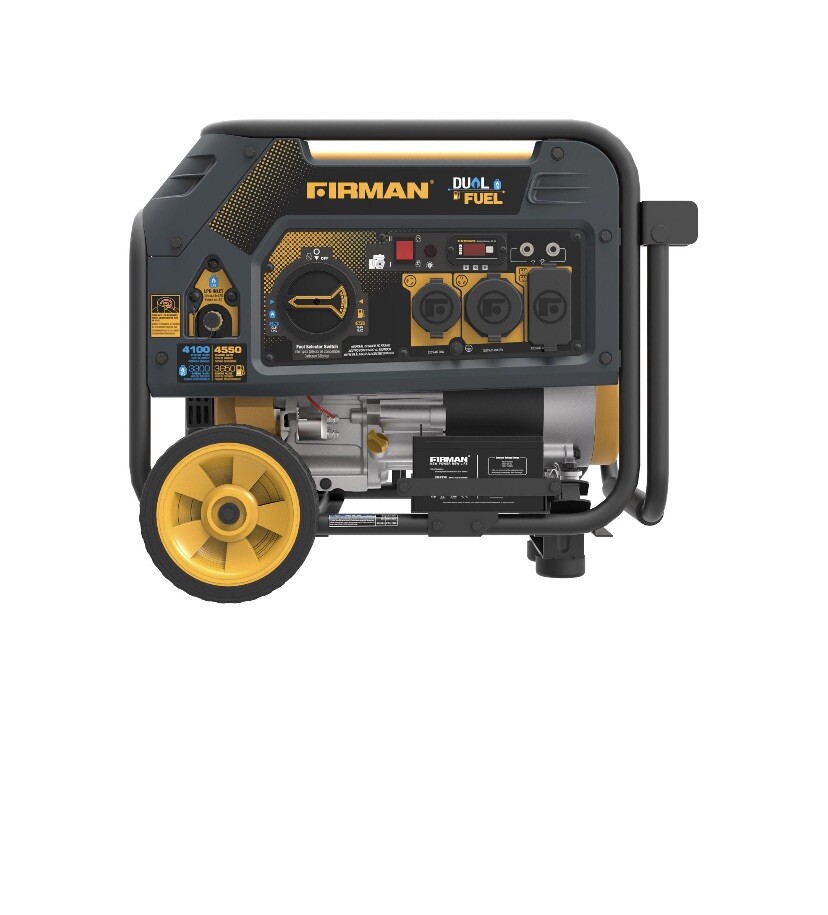 FIRMAN 4550/3650 Watt Electric Start Gas or Propane Dual Fuel Portable ...