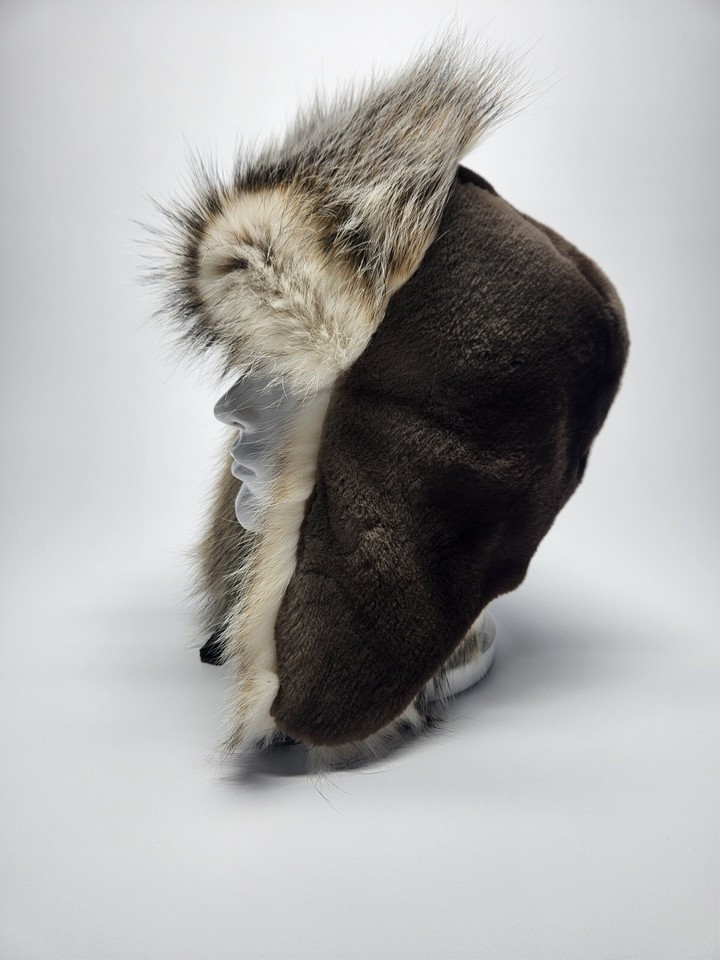 Men's Sheared Beaver and Badger Fur Trapper Hat. Size 2XL | eBay