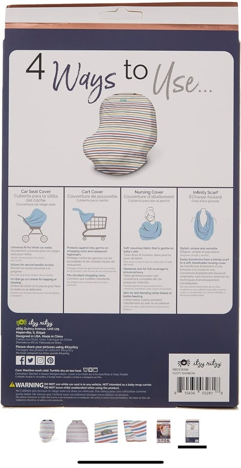 Itzy Ritzy Mom Boss 4in1 Nursing, Car Seat, Shopping Cart Cover - Dusty ...