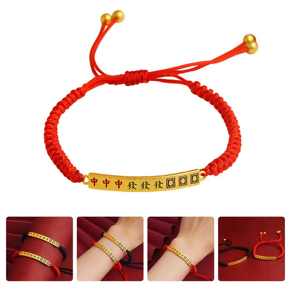 Bracelet Mahjong Style Woven Bracelet Wrist Rope Bracelet For Women ...