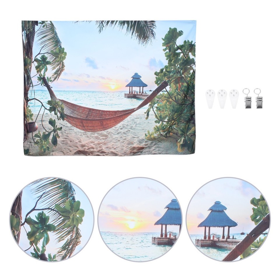 Simple Scenery Pattern Hanging Decor Polyester Scenery Pattern Tapestry ...