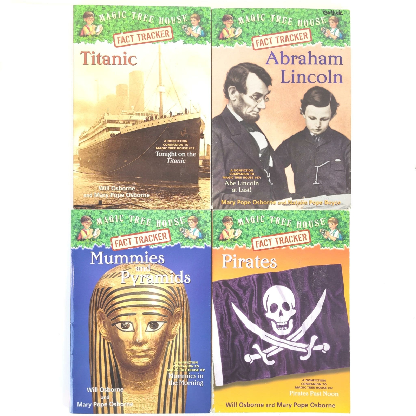 Magic Tree House Fact Tracker Book Lot 4 Abraham Lincoln Titanic ...