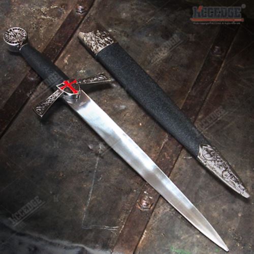 16" Medieval Knights Templar Stainless Steel Fixed Blade Dagger Knife ...