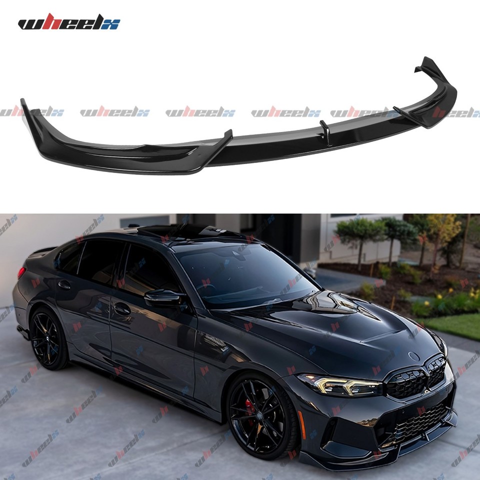 GLOSSY BLACK FRONT BUMPER LIP SPOILER FOR 23-26 BMW 330I M340I G20 LCI ...