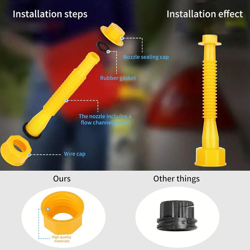 Flexible Gas Cylinder Nozzle Replacement Kit for Gasoline Tank Fuel ...