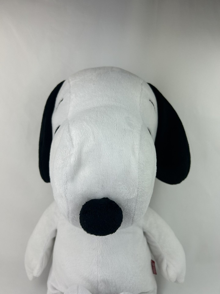 Peanuts Snoopy Dog Plush White Red Collar Stuffed Animal Charlie Brown ...