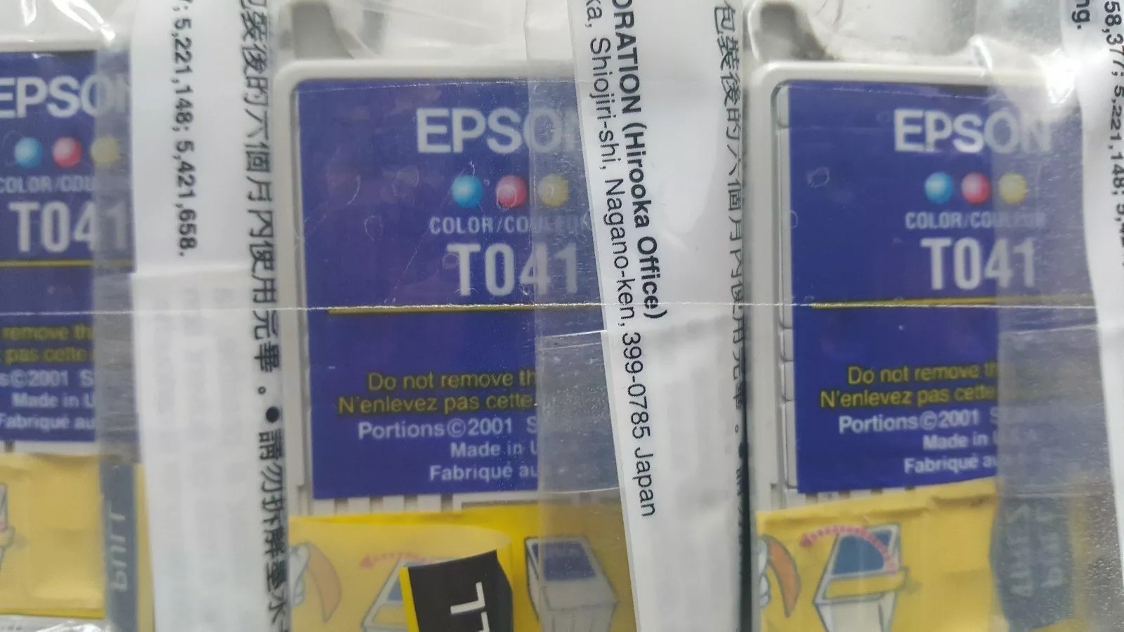 T041 x 3 Genuine EPSON Tri-Colour Ink Cartridges - Set Of 3 for C62 ...