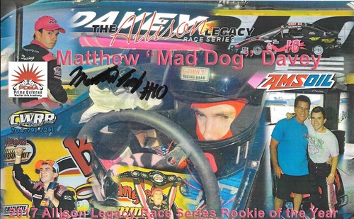 Mathew Davey NASCAR Autographed Hero Card Legacy Series | eBay