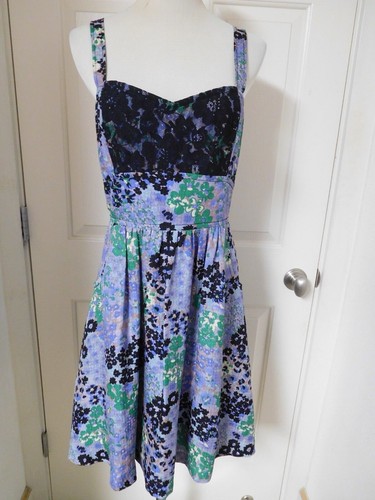 Darling FROCK! By Tracy Reese 100% Silk Fit & Flare Floral Lace Dress ...