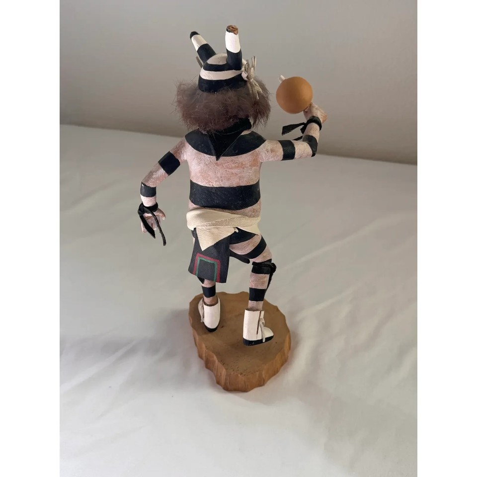 Hopi Koshare Clown Kachina Doll by Grover Late 20th Century Hand-Carved ...